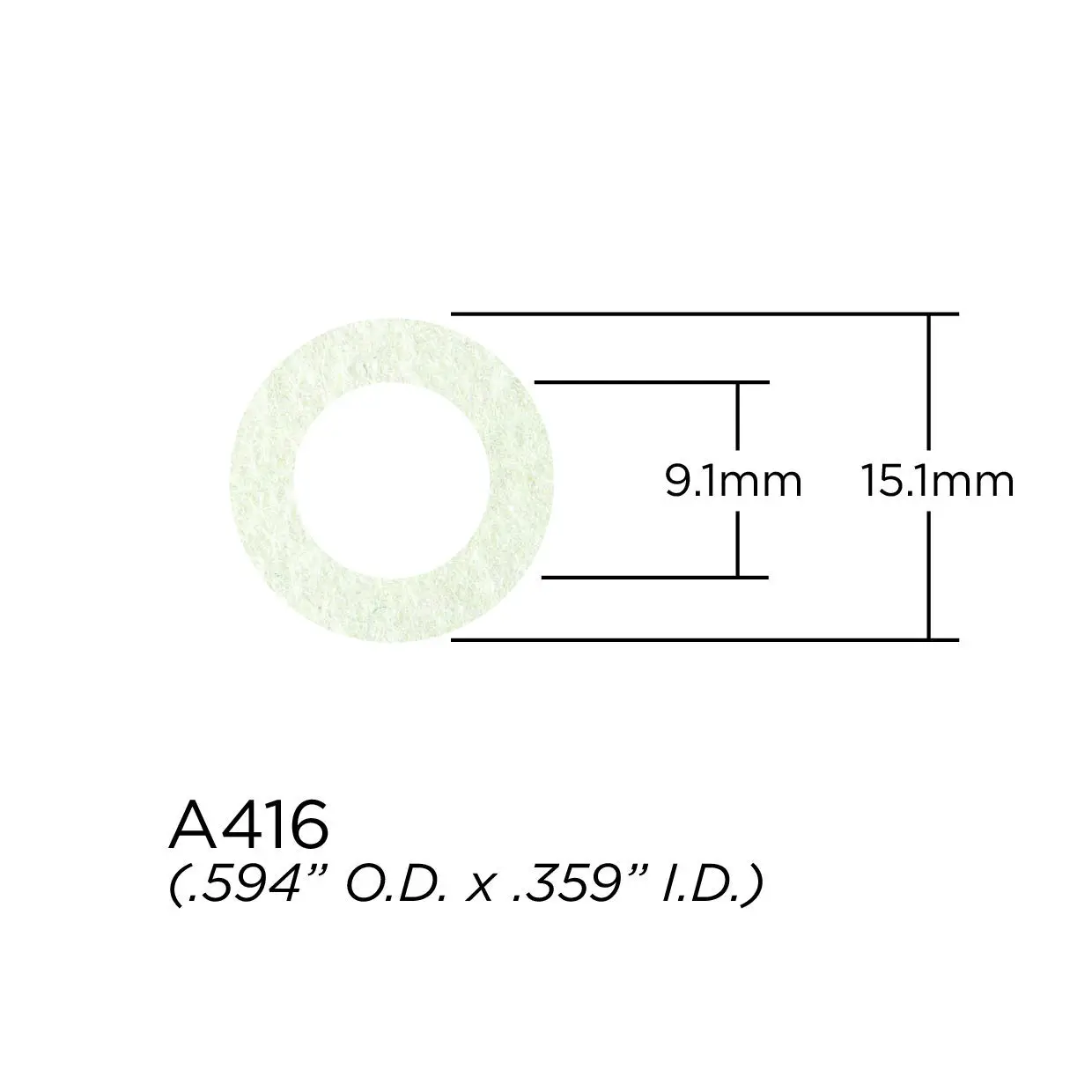 Buy Top Cap Washer - 2.4mm Felt Washer - White - 15.1mm OD x 9.1mm ID ...